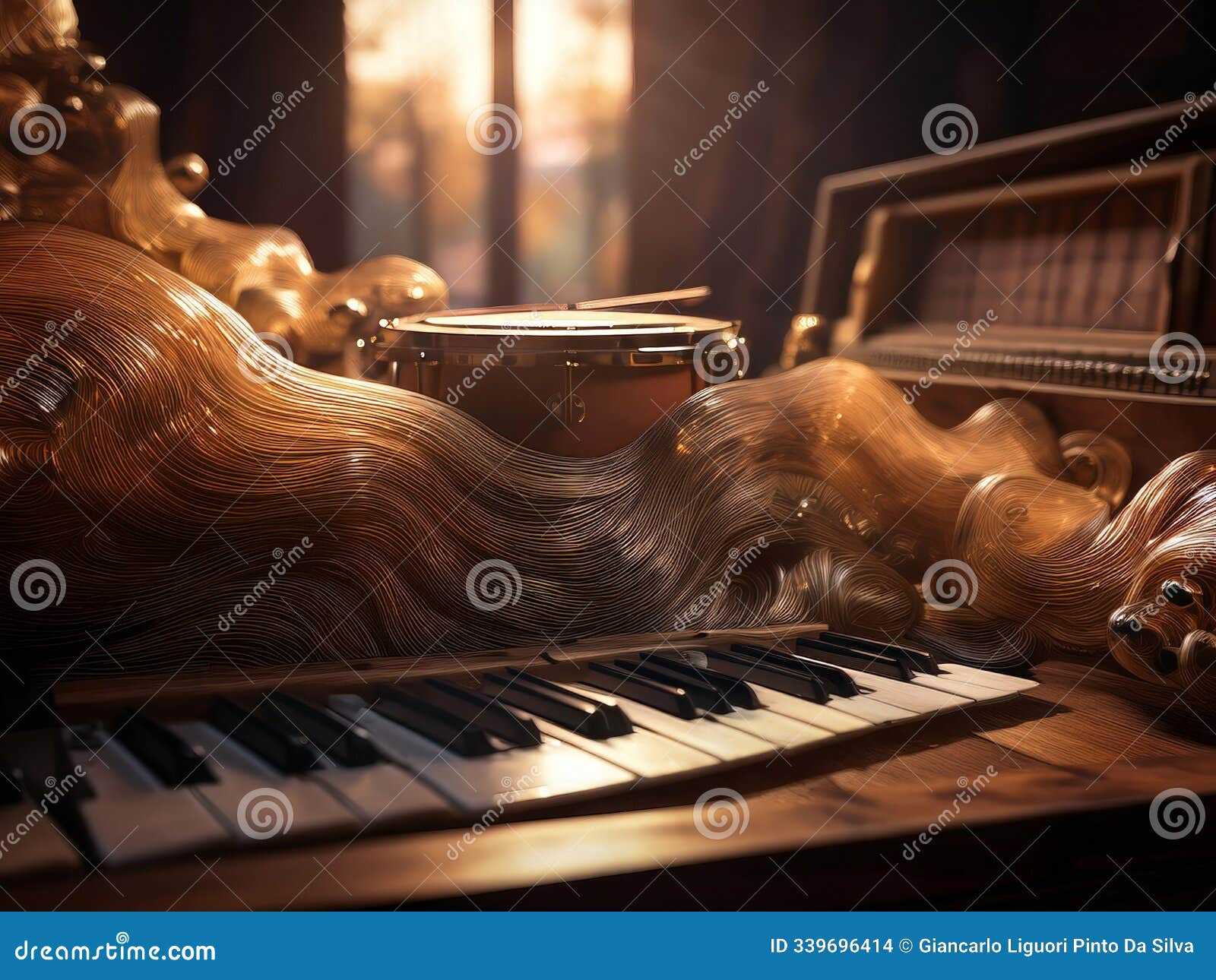Many Music Instruments Represented in an Artistic Way Stock ...