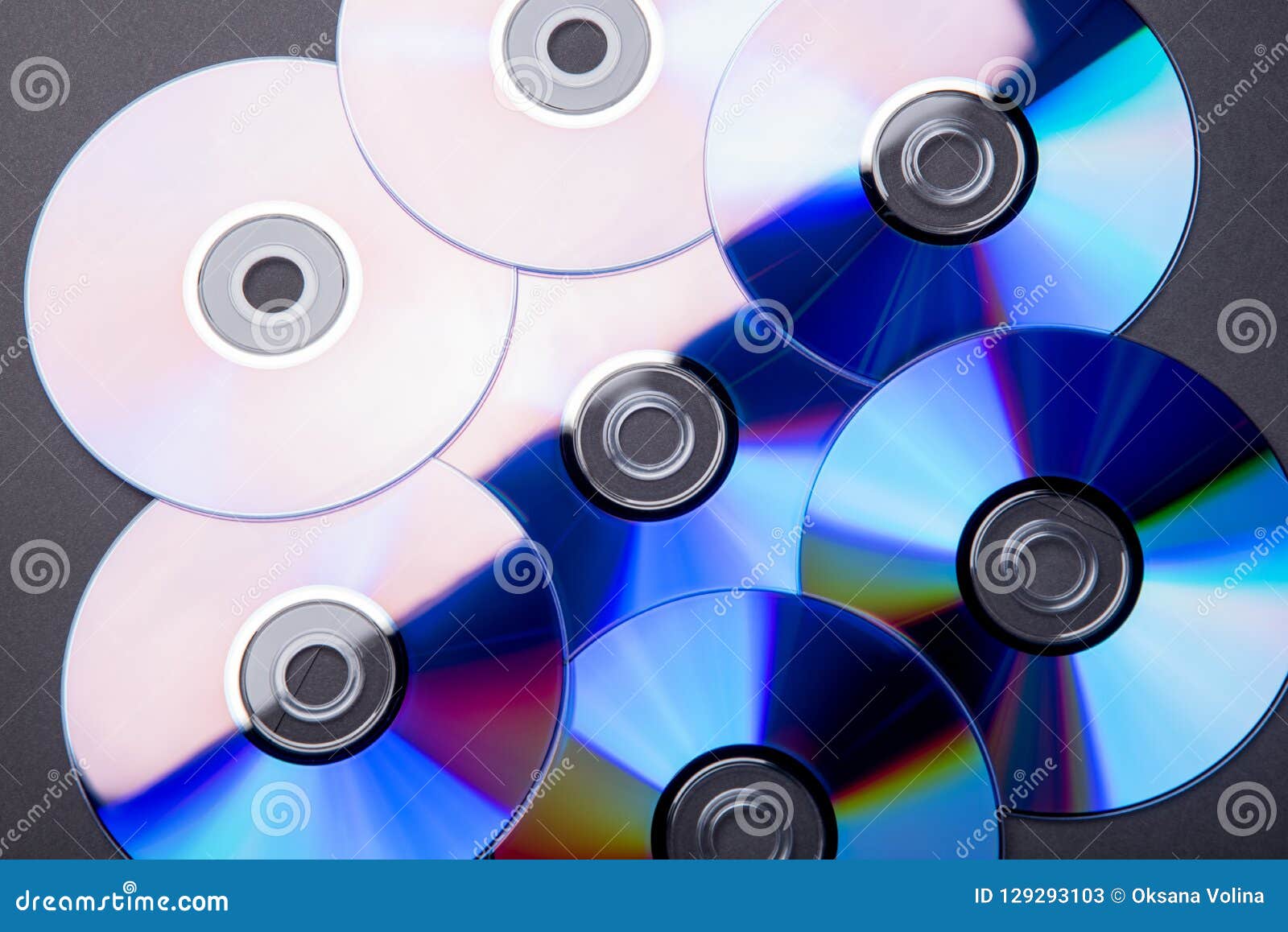 Many Musical Compact Discs with a Rainbow Spectrum of Colors As Stock ...