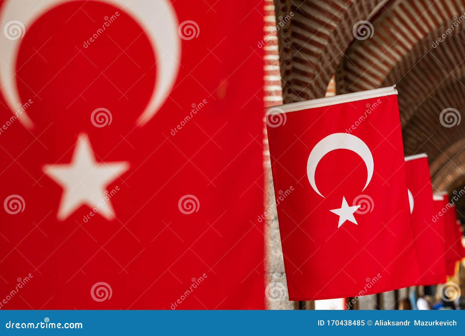 Many National Turkish Flags on the Wall Stock Image - Image of design ...