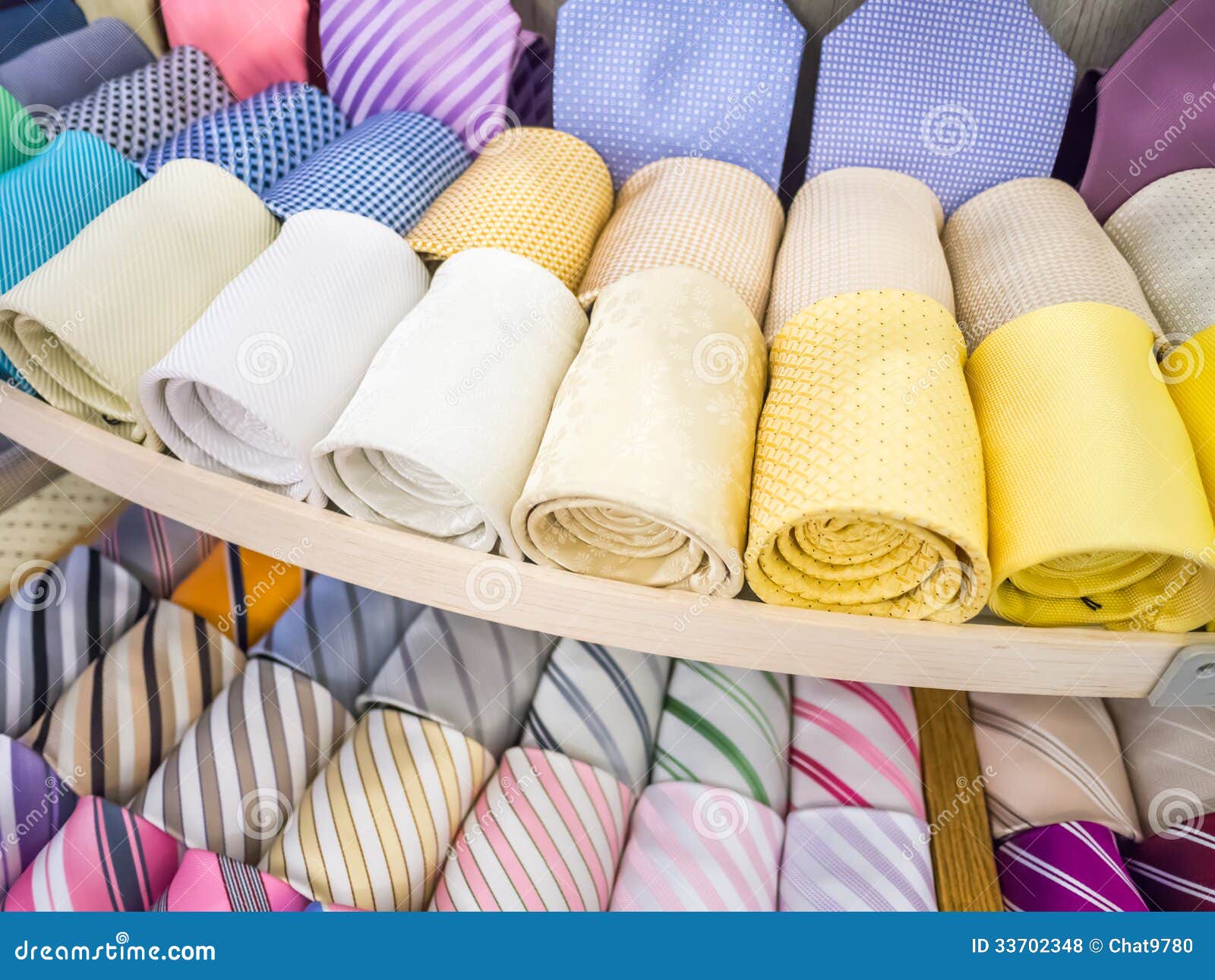 Many necktie rolls display stock photo. Image of shopping - 33702348
