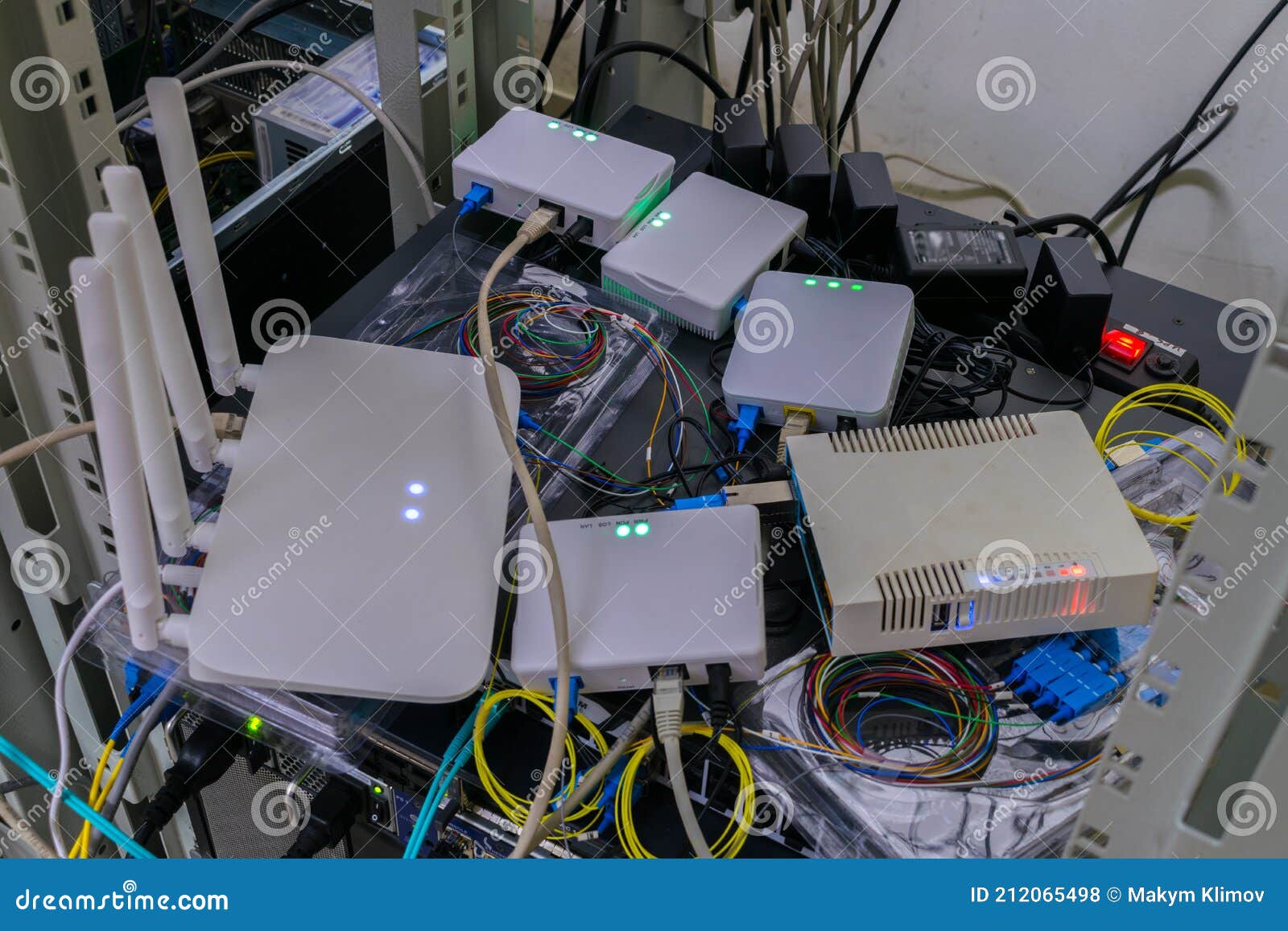 Many Networked Internet Devices are Randomly Placed in the Rack ...