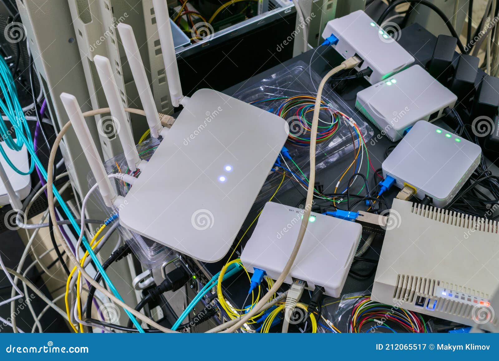 Many Networked Internet Devices are Randomly Placed in the Rack ...