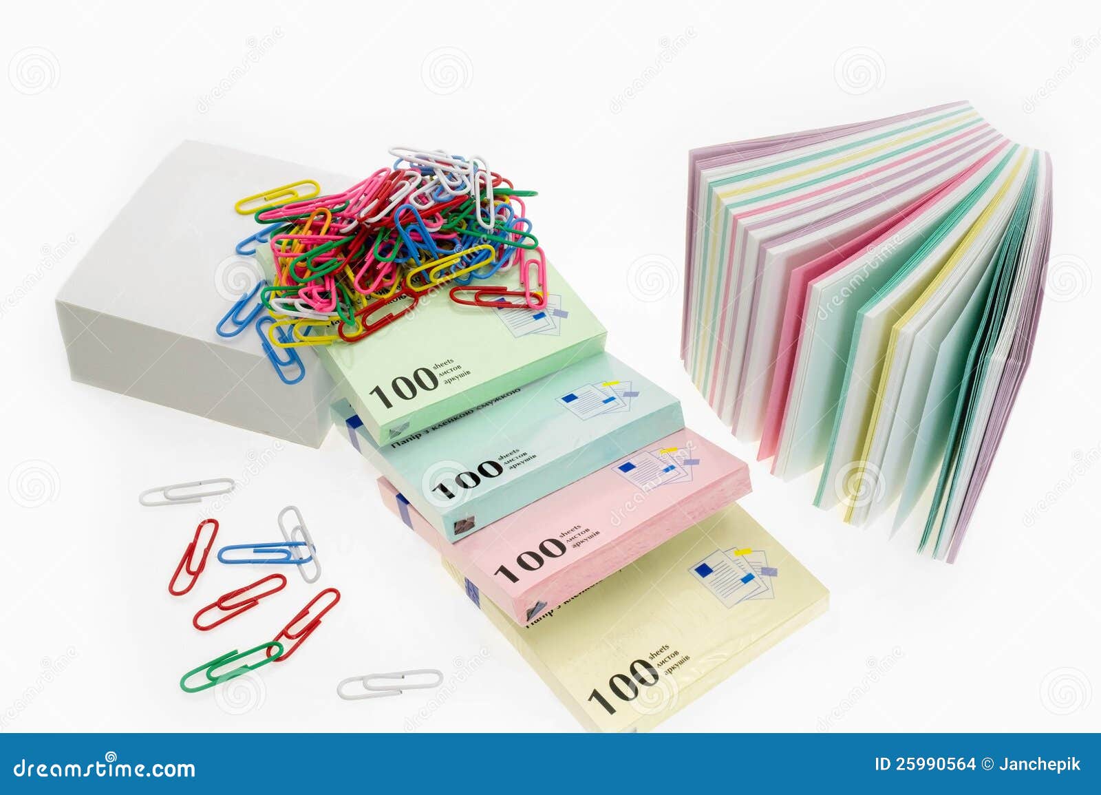 Many a New Scratch Paper and Paper Clips Stock Photo - Image of ...