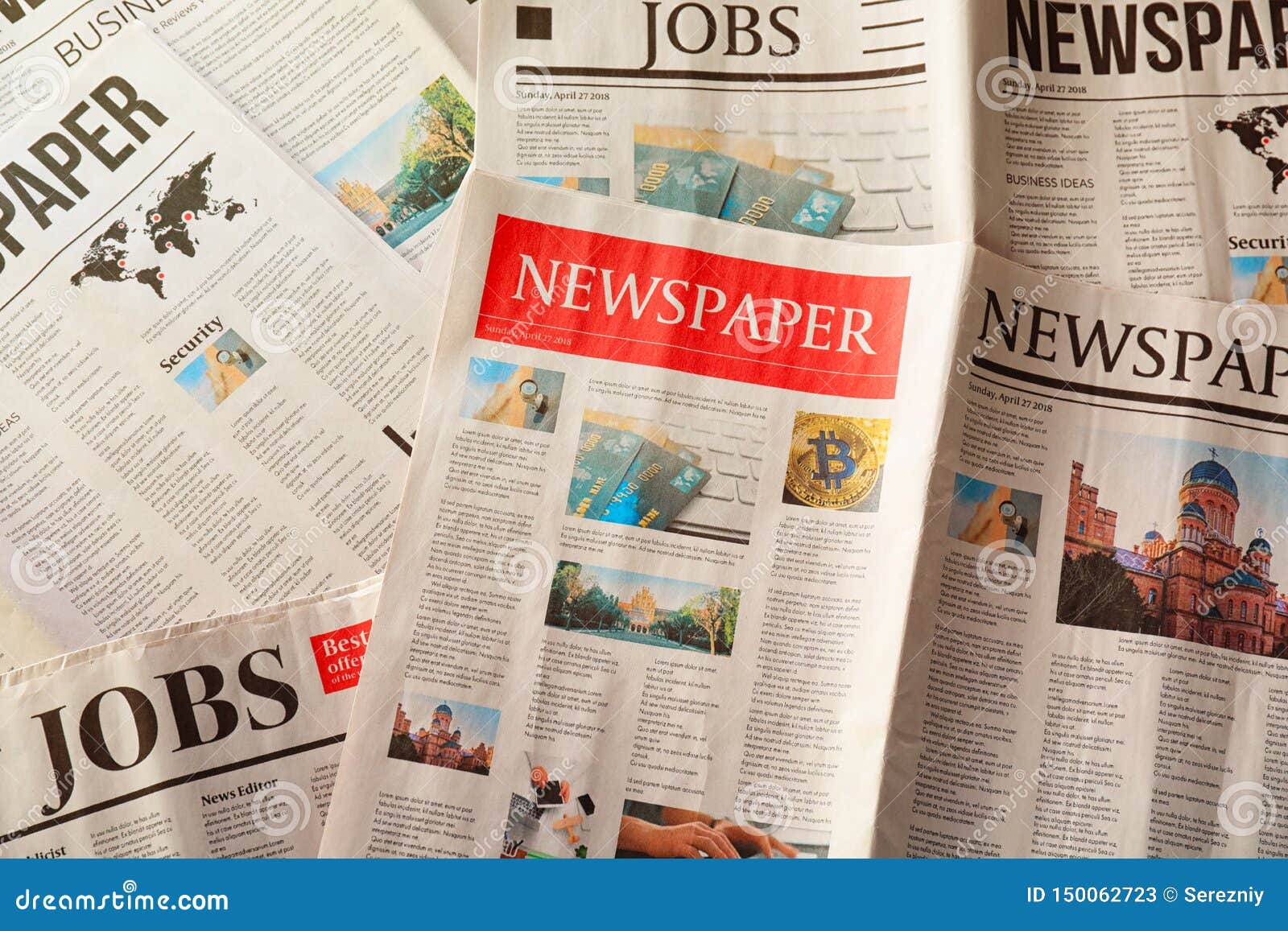 Many newspapers stock image. Image of headline, press - 150062723