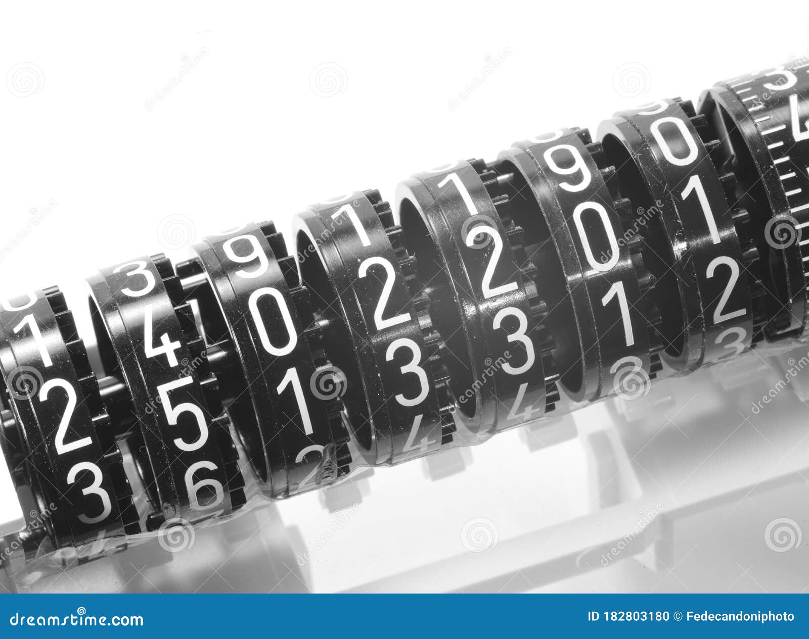 Many Numbers on an Old Analog Type Counter Stock Photo - Image of ...
