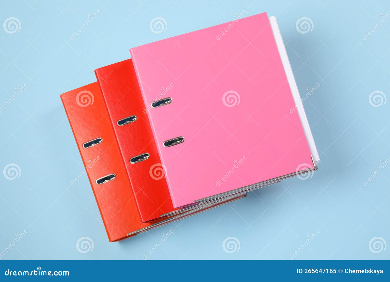 Many Office Folders on Light Blue Background, Flat Lay Stock Image ...