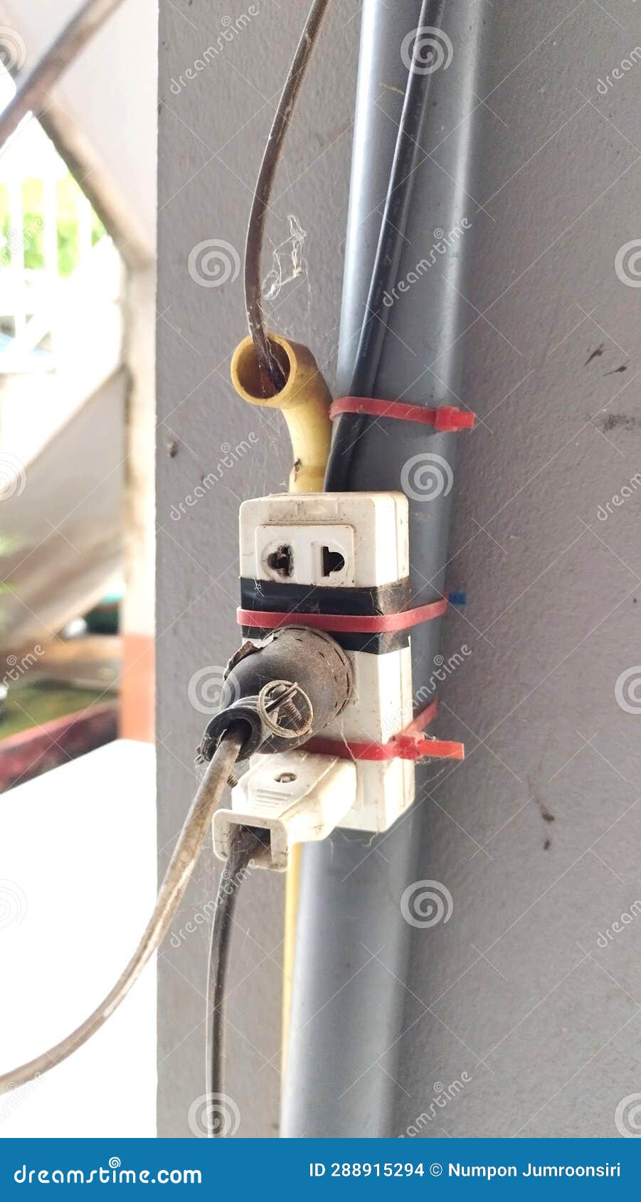 Many Old Damage Plug on Socket. Stock Photo - Image of consumption ...