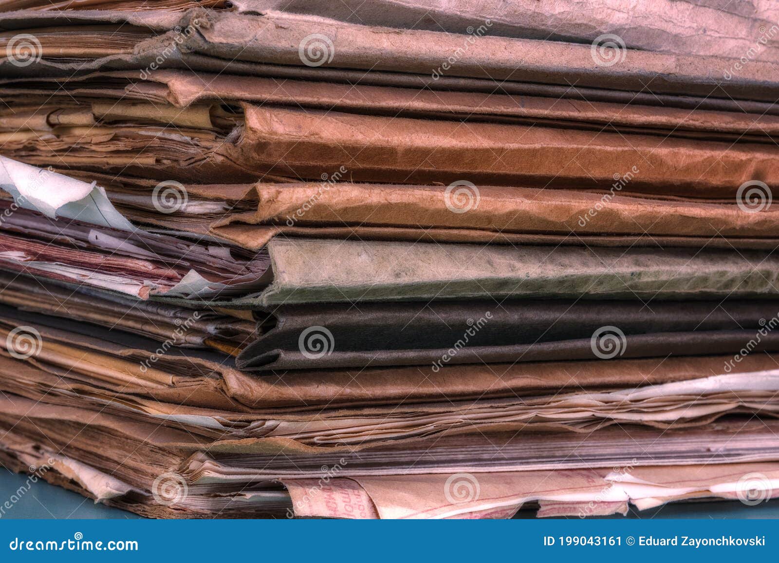 Many Old Document Folders in the Library. Stock Image - Image of ...