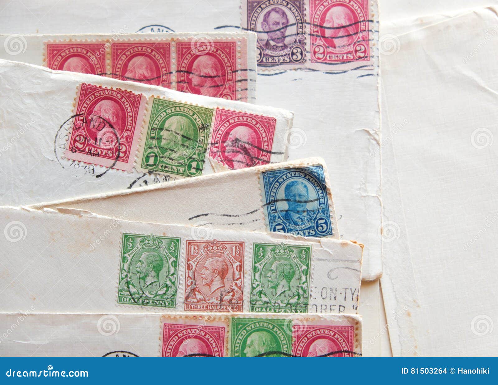 Many Old Letters, Envelopes, Postal Stamps Editorial Stock Image ...