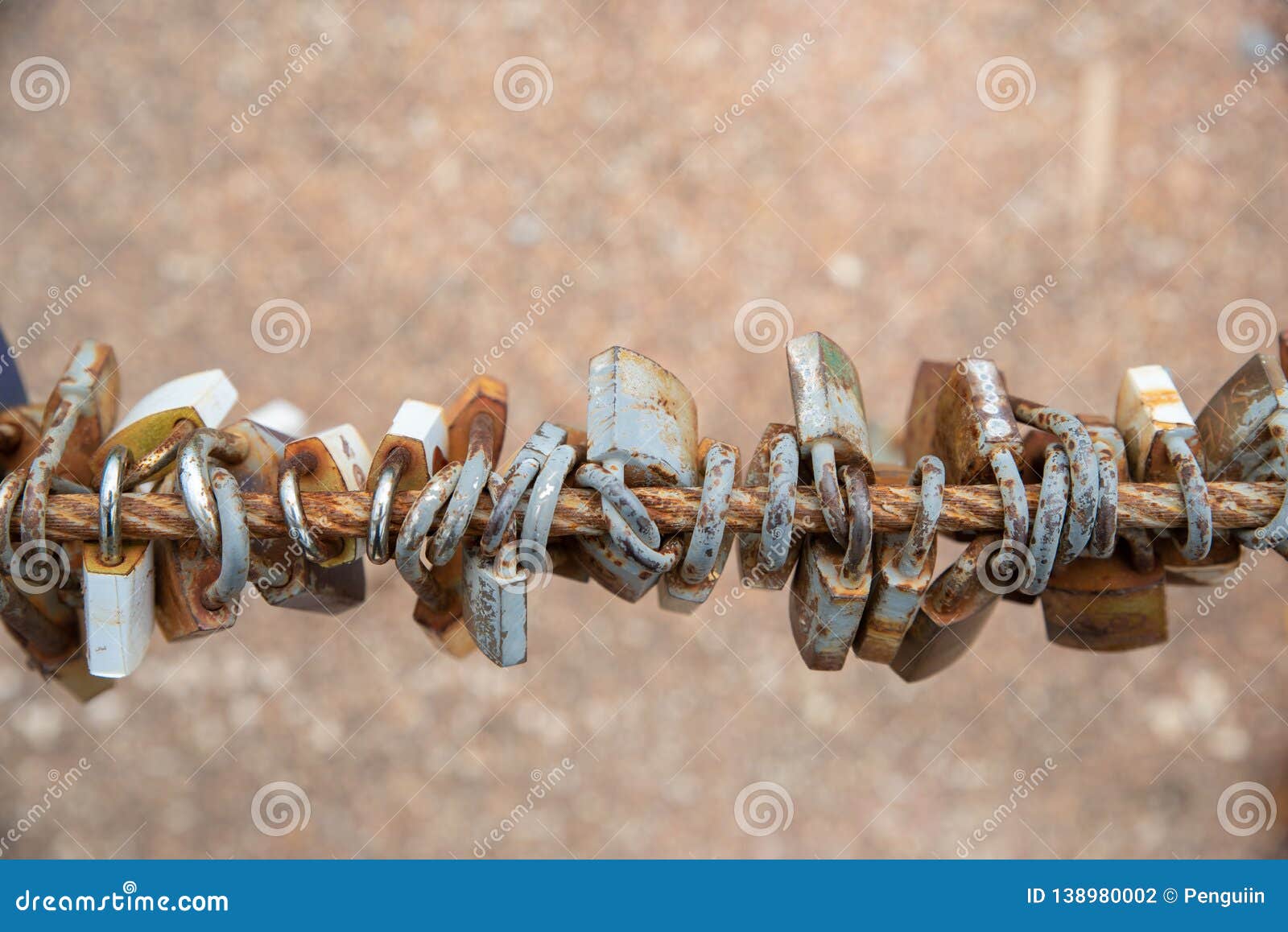 Many Old Rust Key Lock with Rust Iron Fence Stock Photo - Image of lock ...