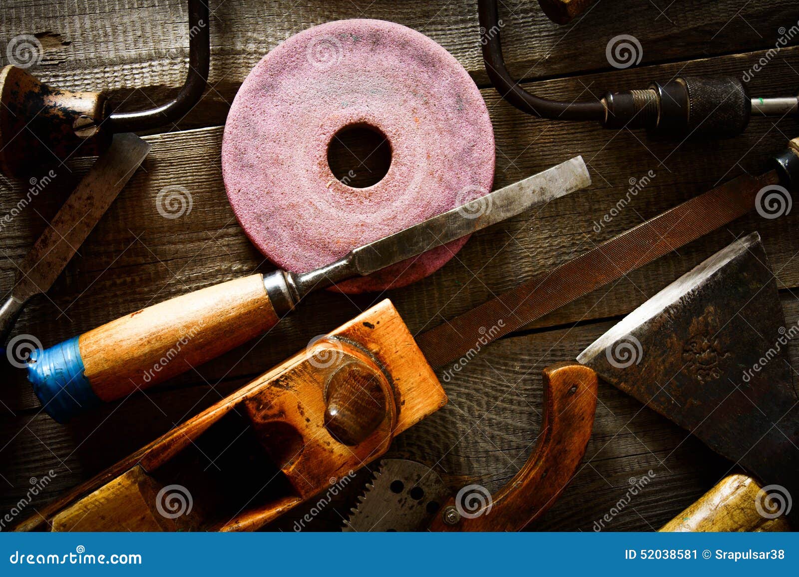 Many Old Working Tools (axe, Chisel and Others) on Stock Image - Image ...