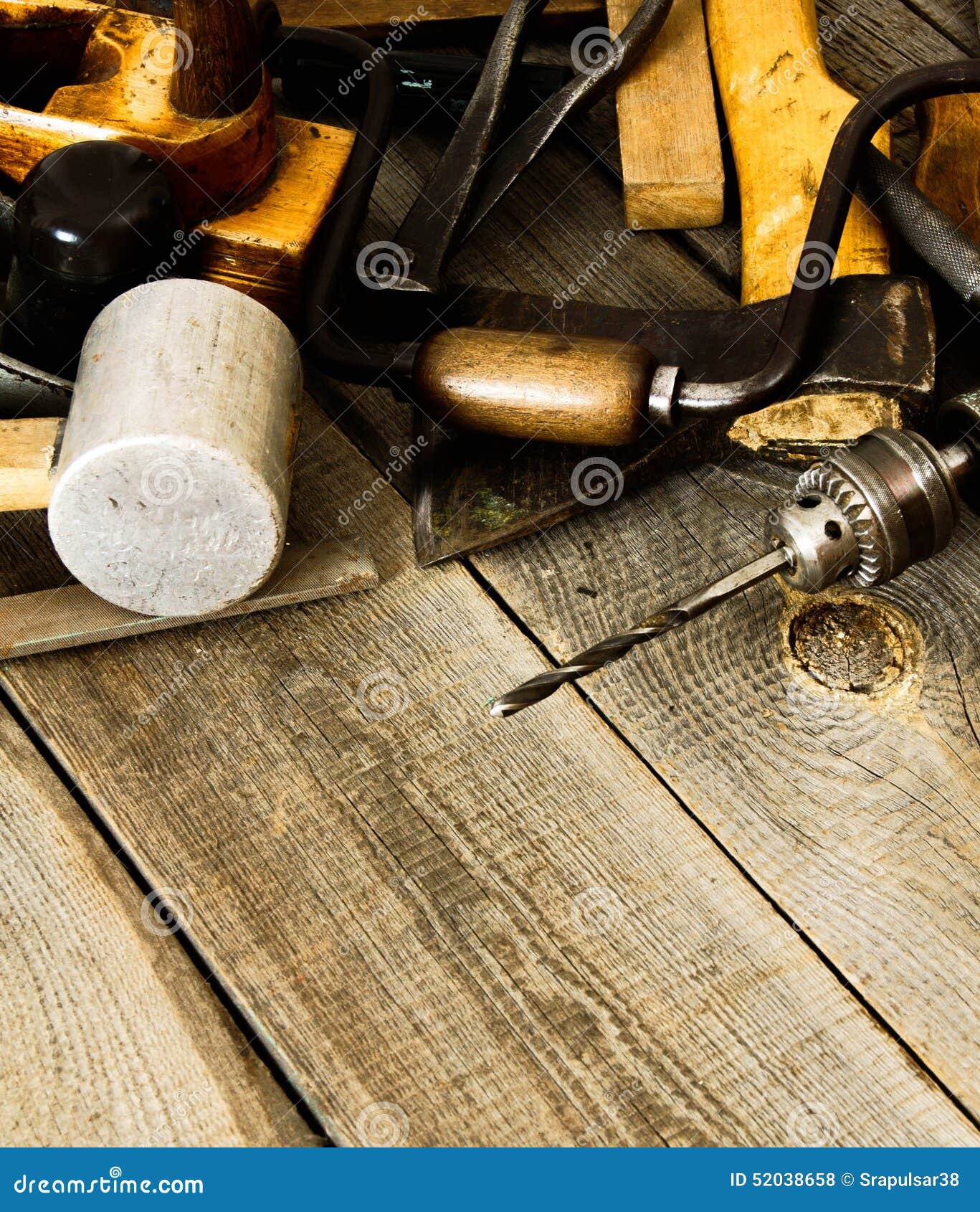 Many Old Working Tools (drill, Pliers and Others Stock Photo - Image of ...