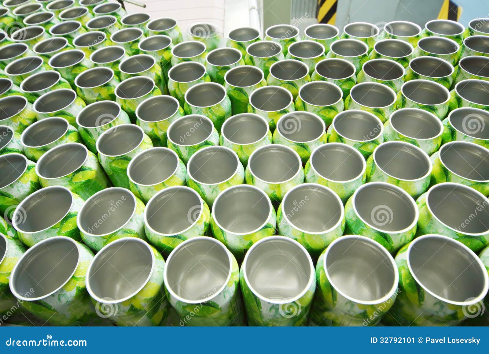 Many Open Aluminum Cans for Drinks Move on Conveyor Stock Image - Image ...