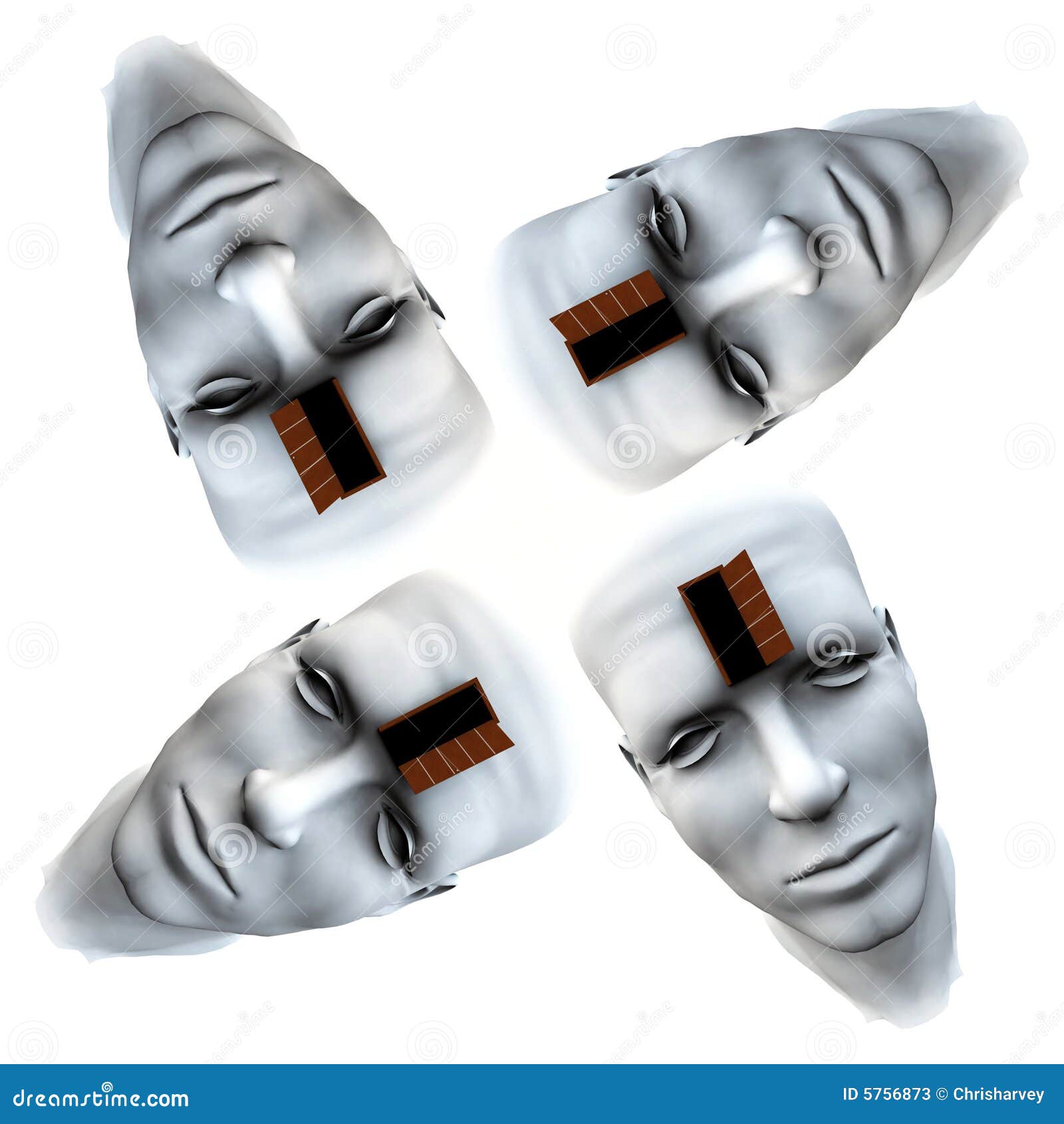 Many Open Heads Tile Pattern Background 3 Stock Illustration ...