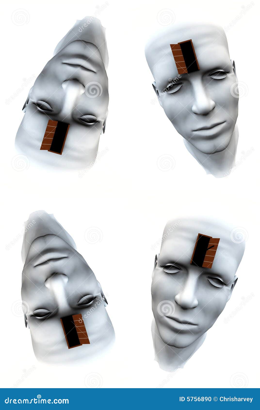 Many Open Heads Tile Pattern Background 4 Stock Illustration ...