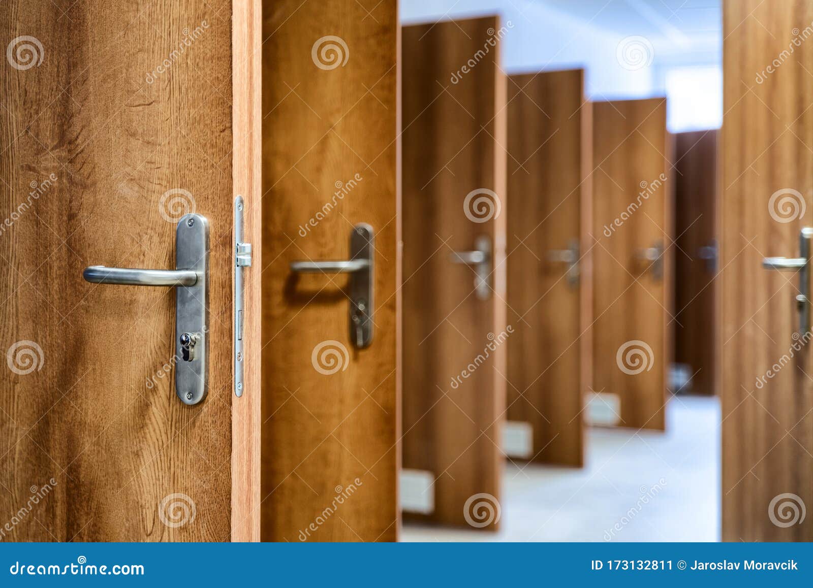 Many opened doors stock image. Image of building, house - 173132811