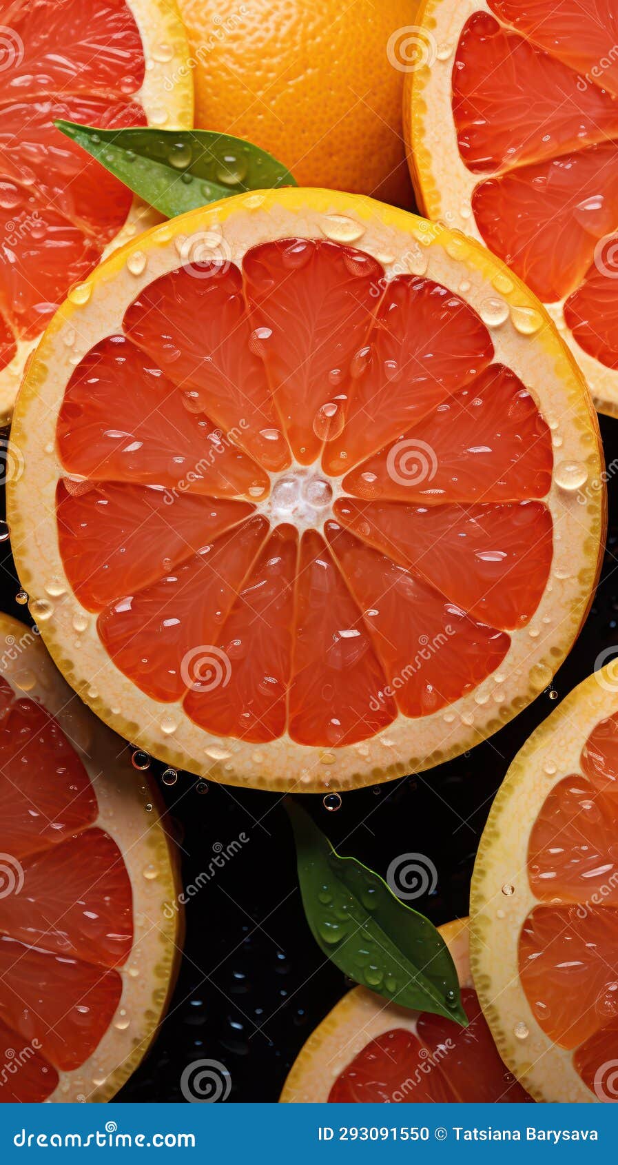 Many Orange Grapefruit with Water Drops. Harvesting. Top View Stock ...