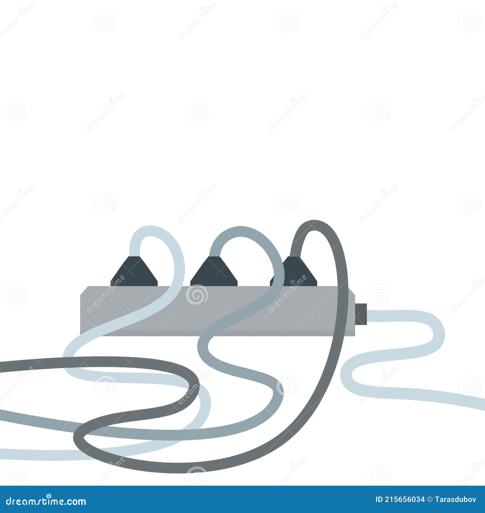 Many Outlets To Plug With Wires. Load On System. Cartoon Flat ...