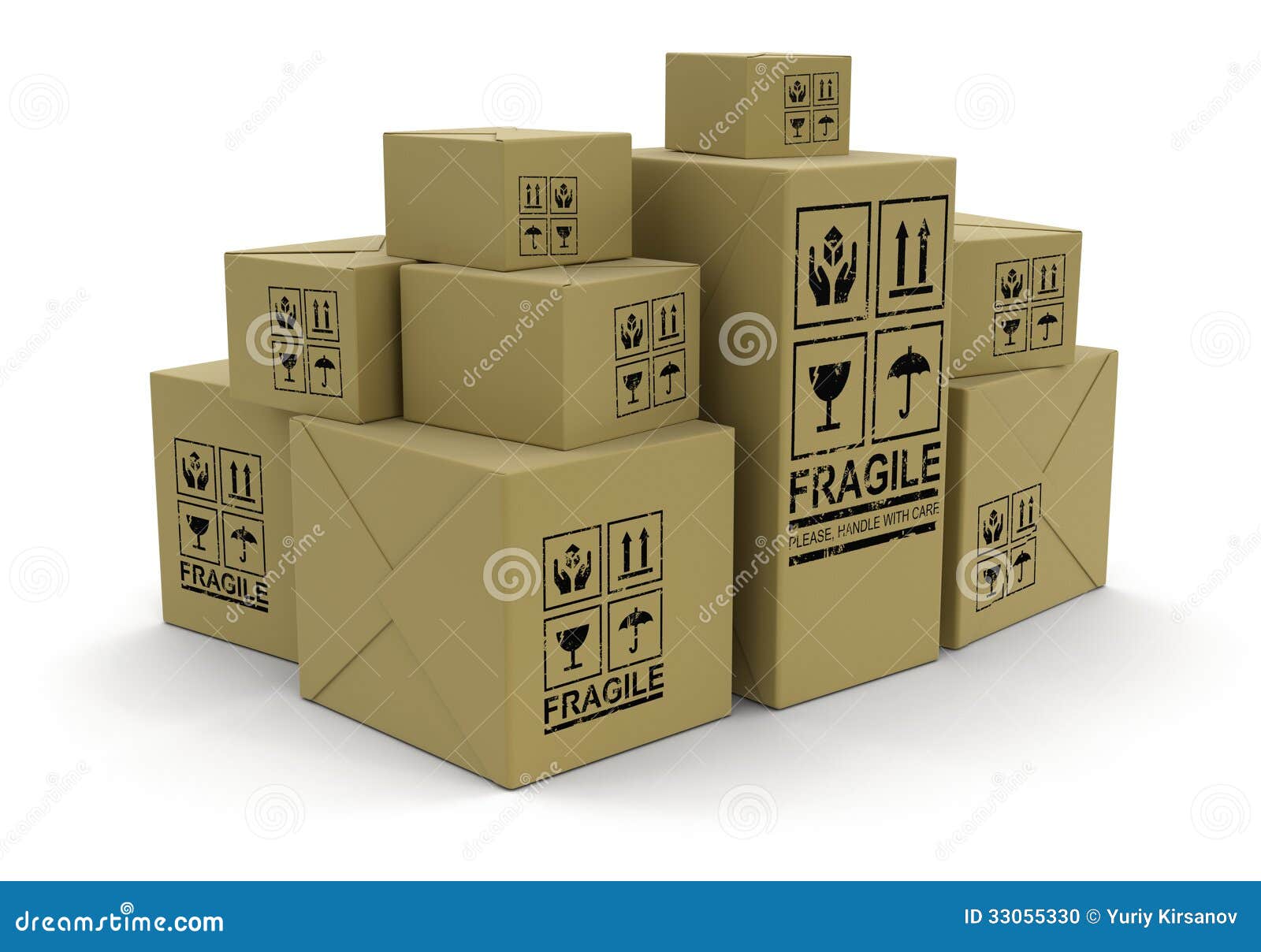 Many Packages (clipping Path Included) Stock Illustration ...