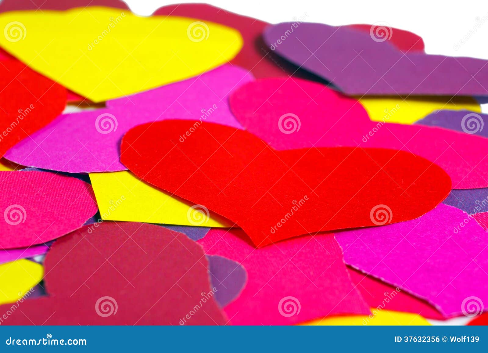 Many Paper Colored Heart Shapes Stock Photo - Image of conceptual ...