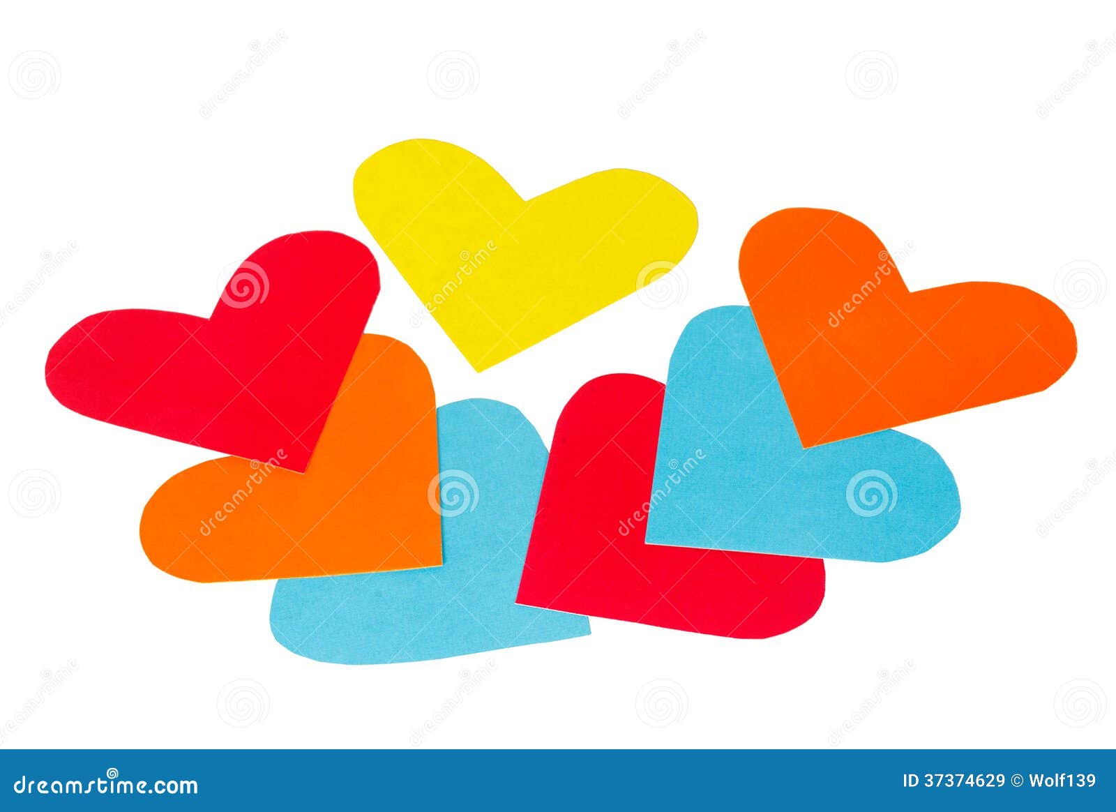 Many Paper Colored Heart Shapes Stock Image - Image of colored, love ...