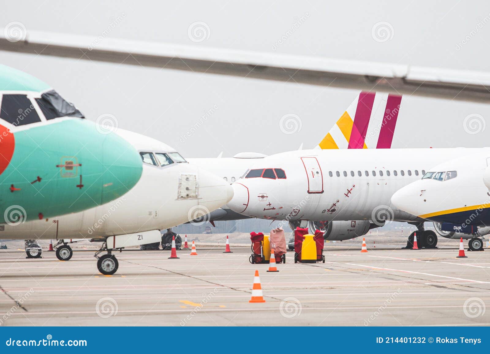 Many Parked Airplanes at Airport Stock Photo - Image of airplanes ...