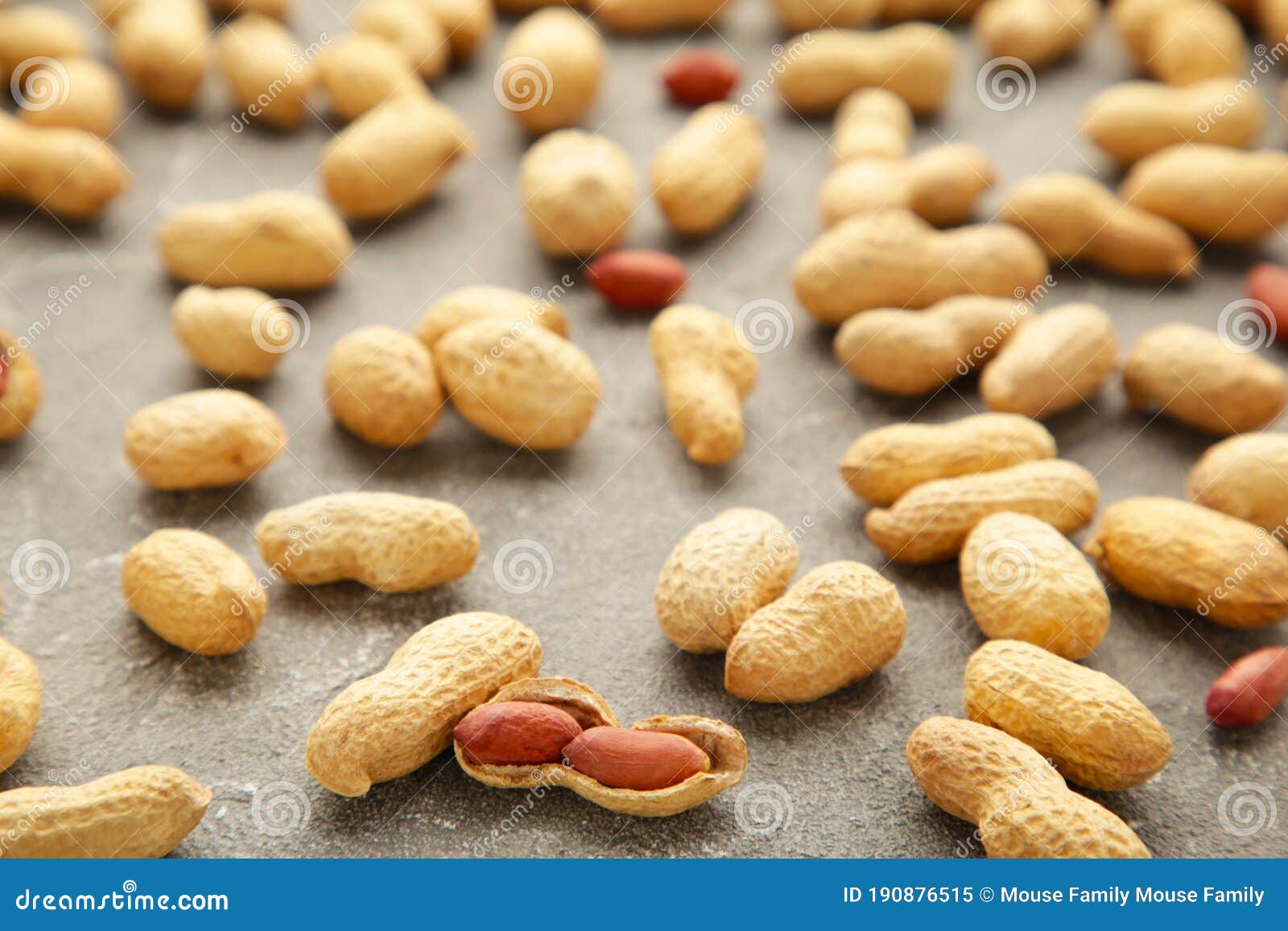 Many Peanuts in Shells on Grey Background. Food Texture Stock Image ...