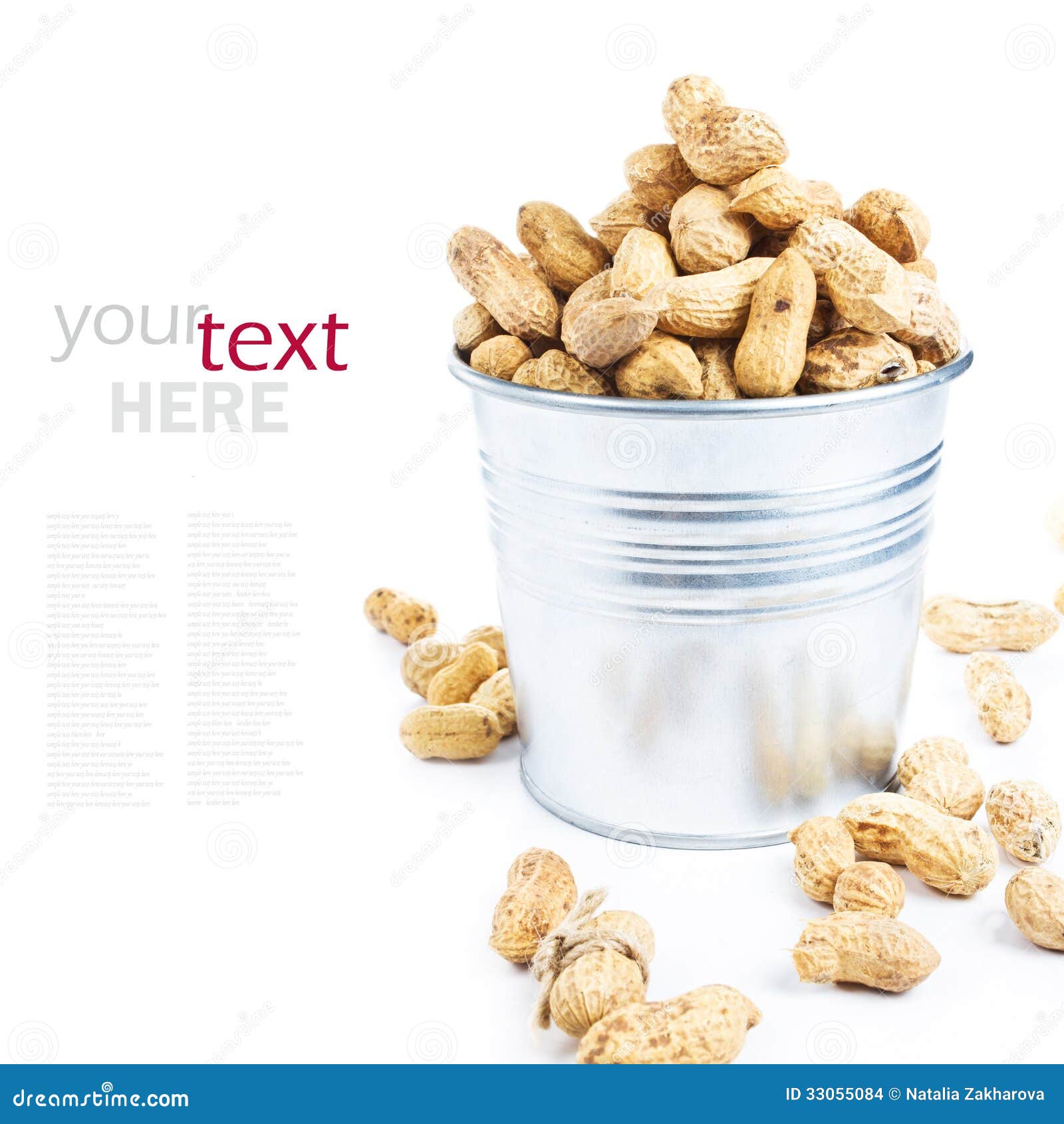 Many Peanuts in Shells in a Metal Bucket Closeup (with Easy Rem Stock ...