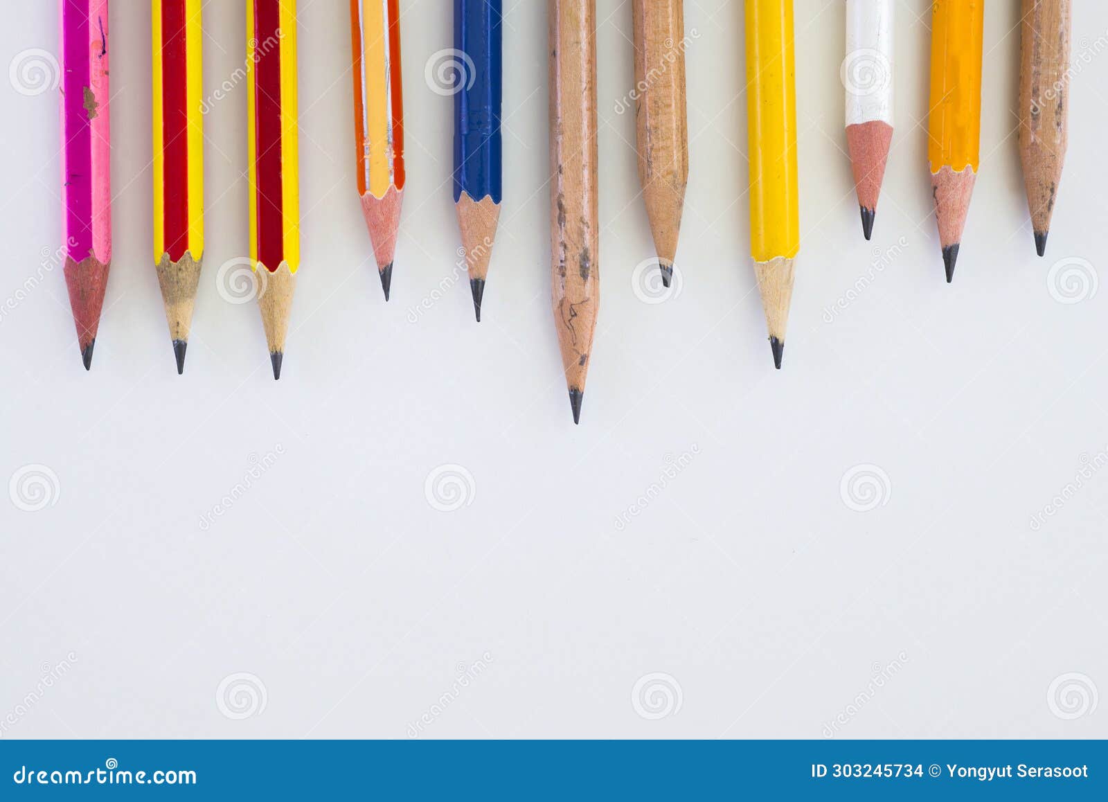 Many Pencils are Active on White Background Stock Photo - Image of ...