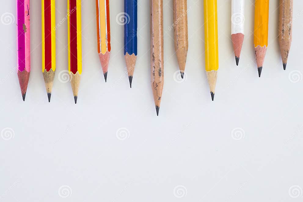 Many Pencils are Active on White Background Stock Photo - Image of ...
