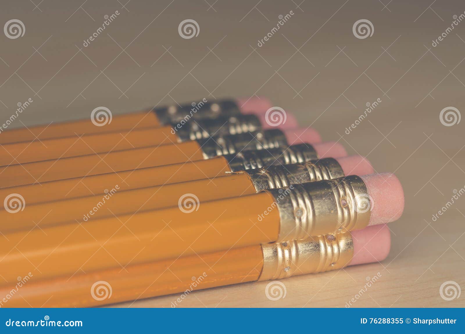 Many Pencils Sitting on a Desk Stock Image - Image of lead, learn: 76288355