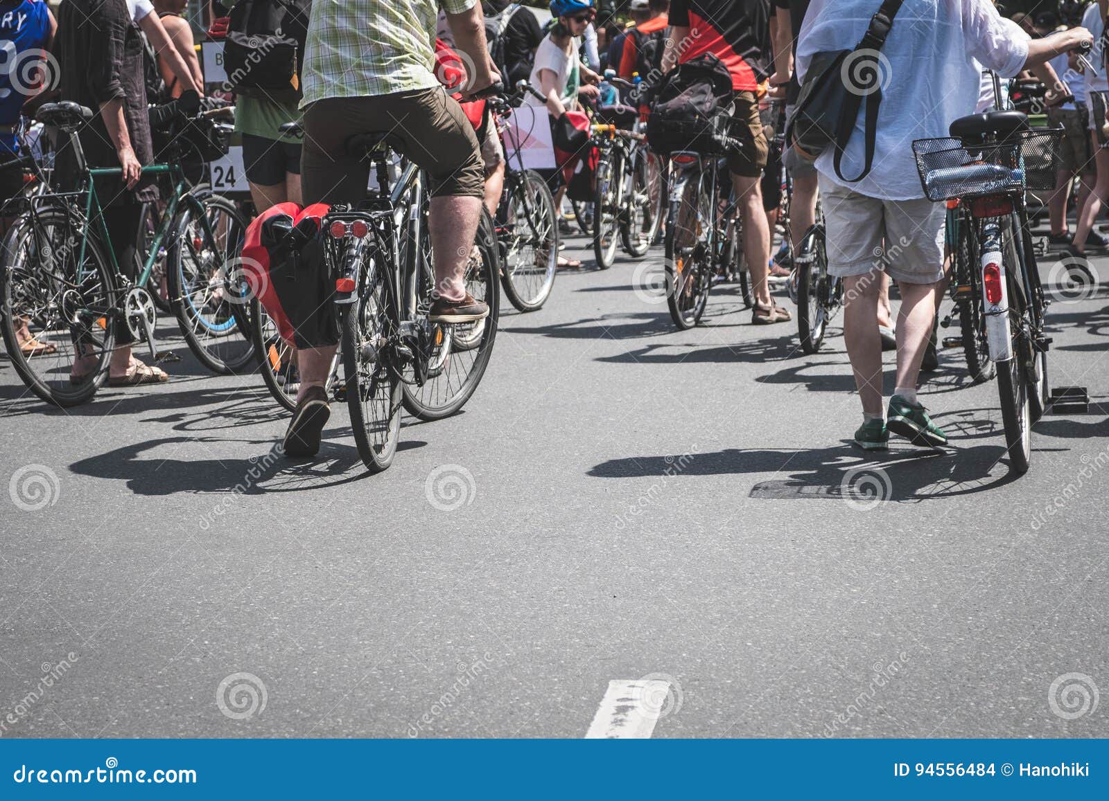 Many People on Bicycles on on Street Stock Photo - Image of asphalt ...