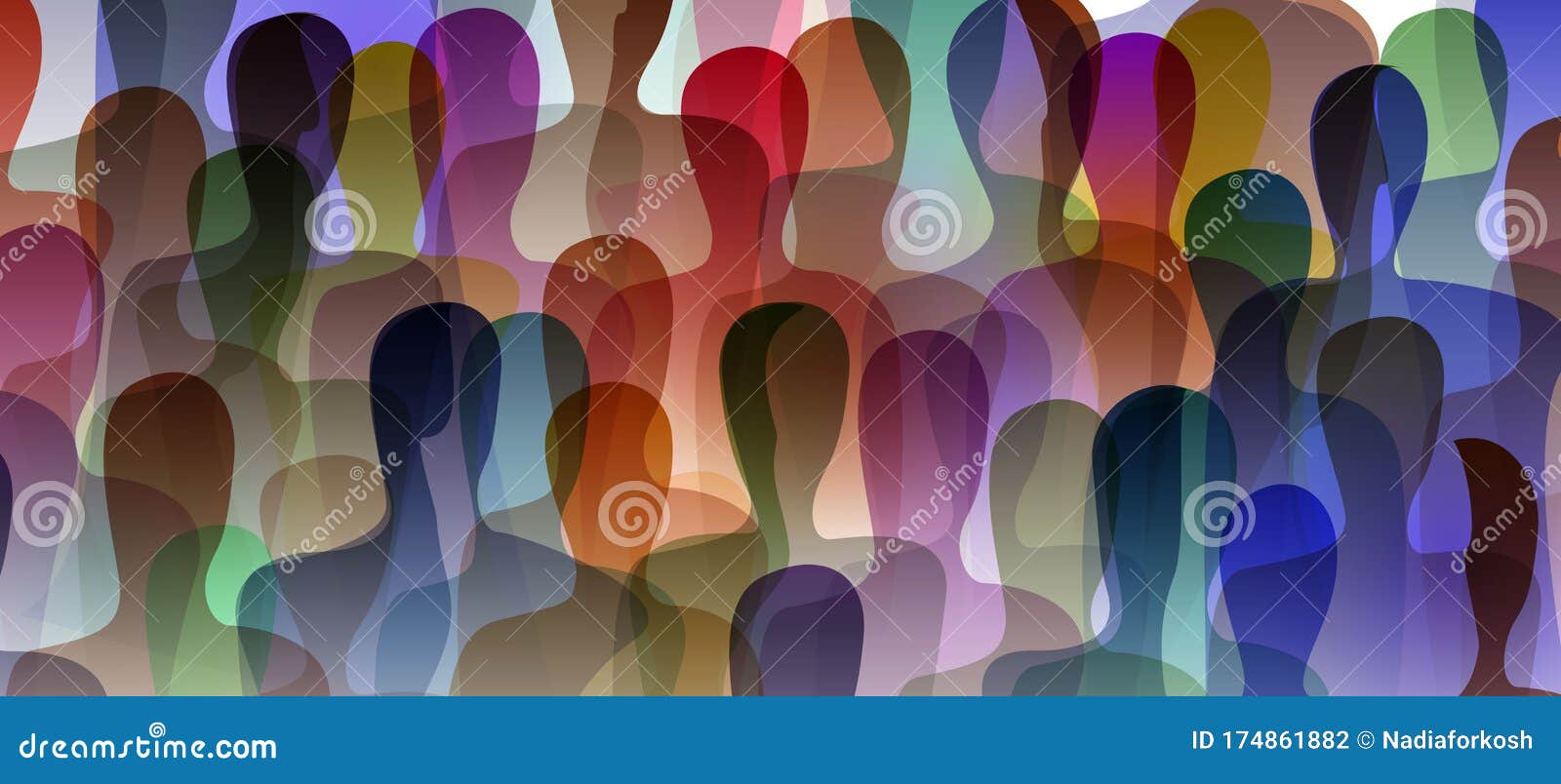 Many People, Crowd Concept, Color of Inner World of Each Person, Stock ...