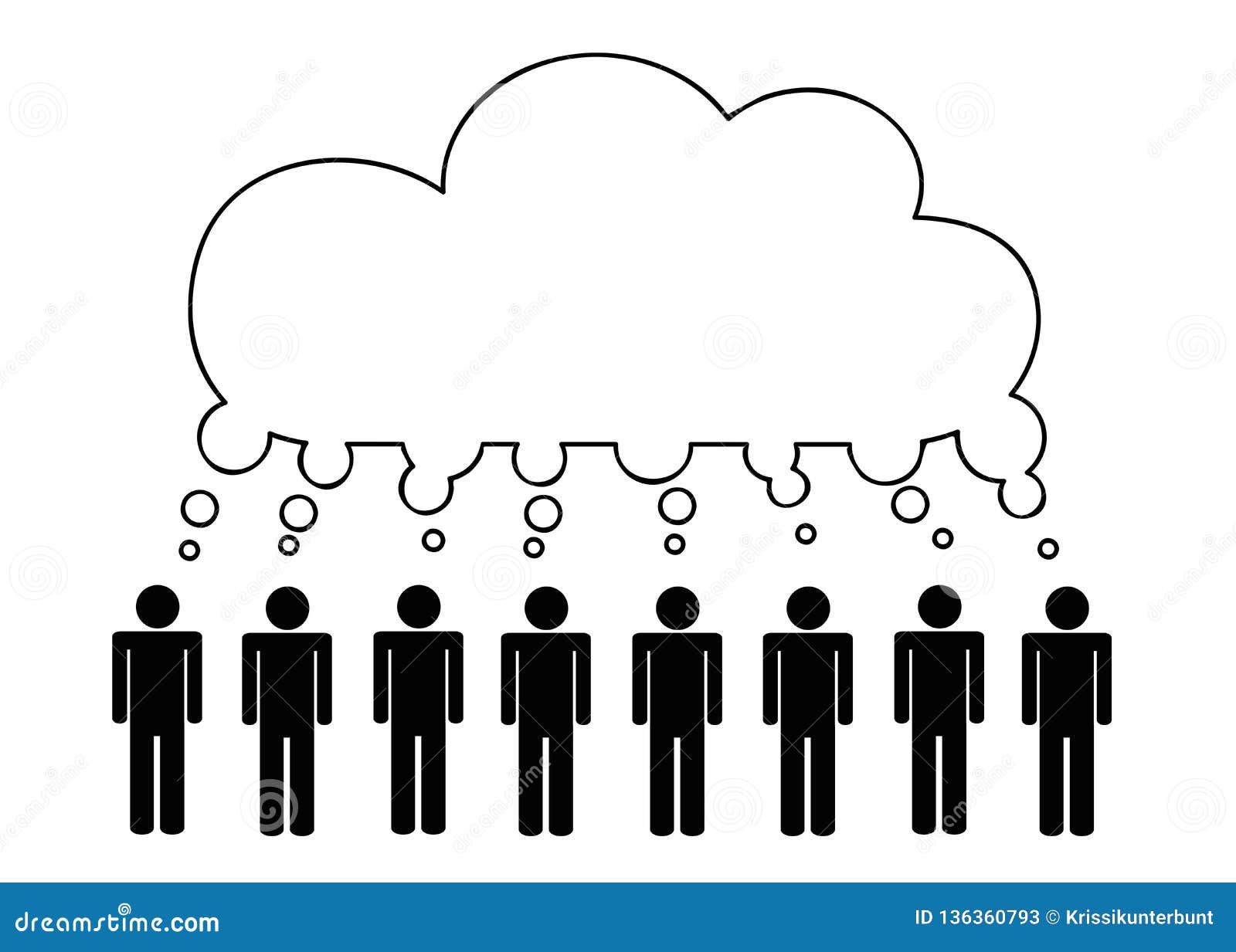 Many People Develop a Common Idea Pictogram Stock Vector - Illustration ...