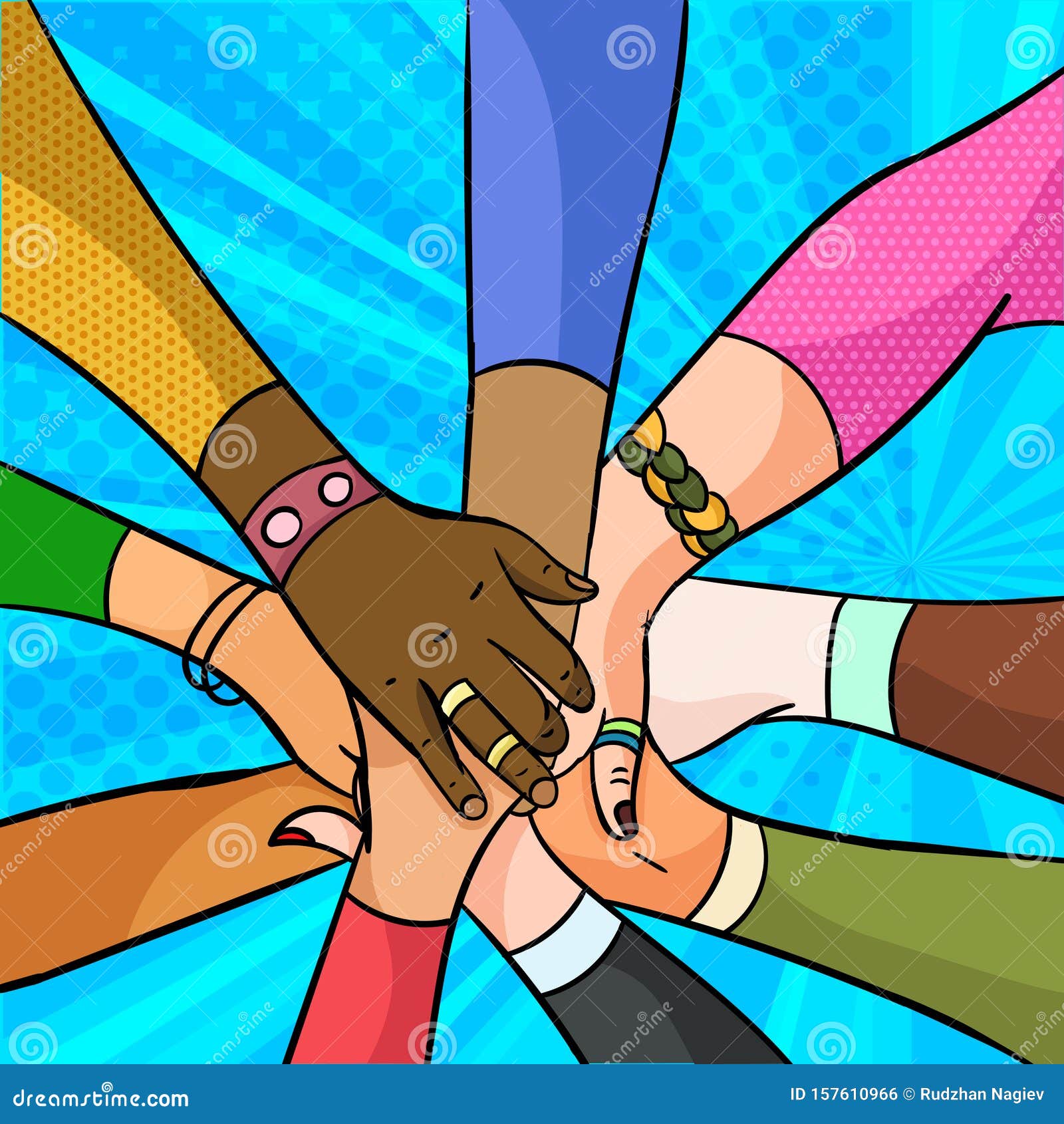 Many People of Different Races Standing in a Circle Linking Hands in a ...