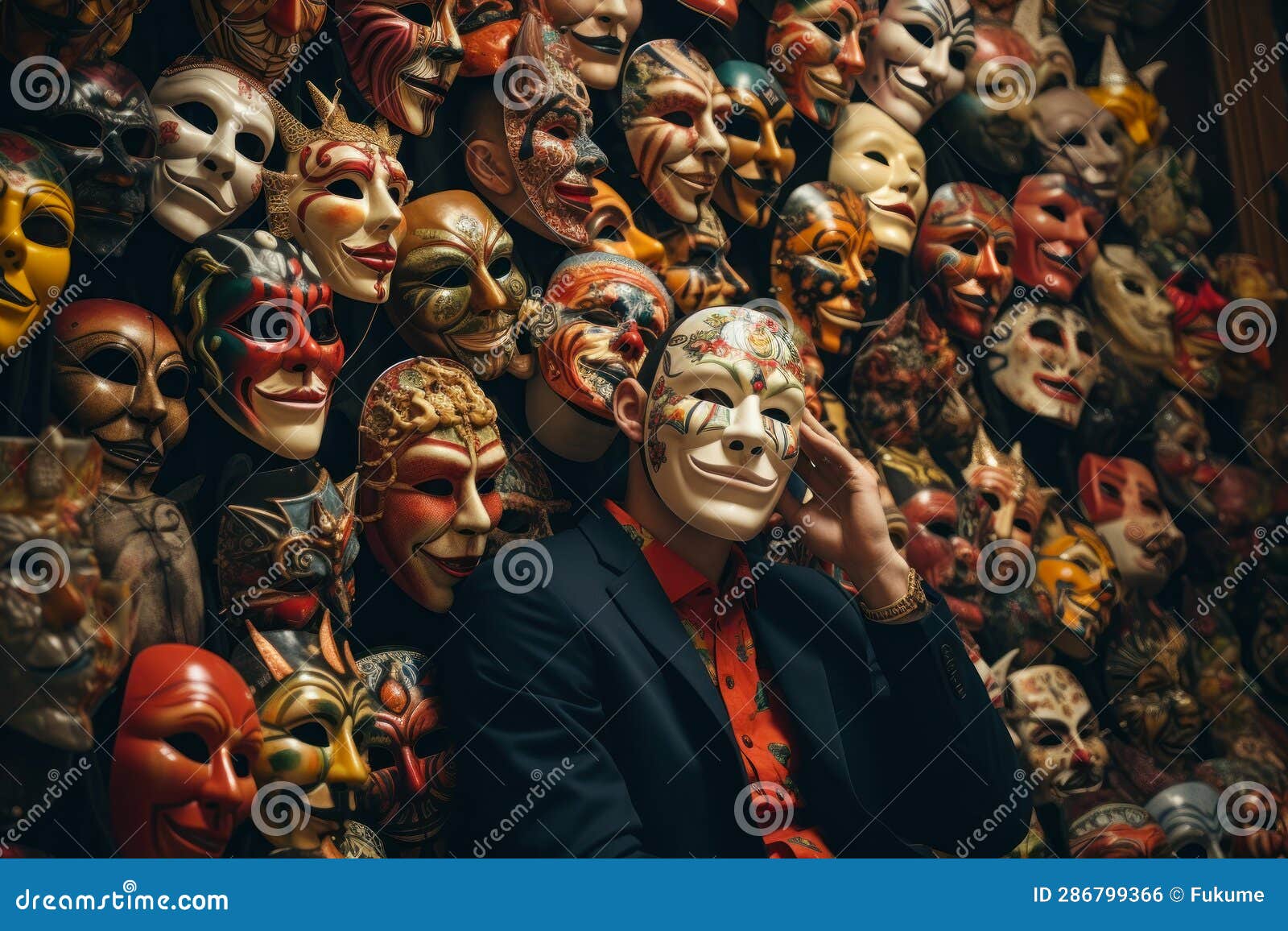 Many People Hide Their Faces Under Masks Generative Ai Stock ...