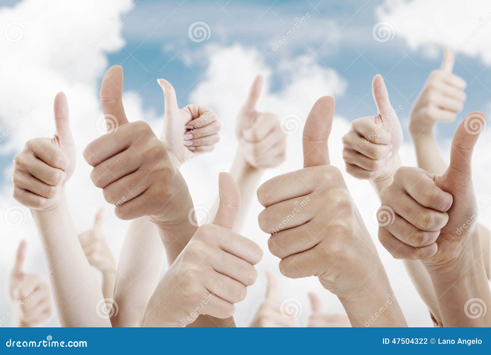 Many People Holding Their Thumbs Up Stock Photo - Image: 47504322