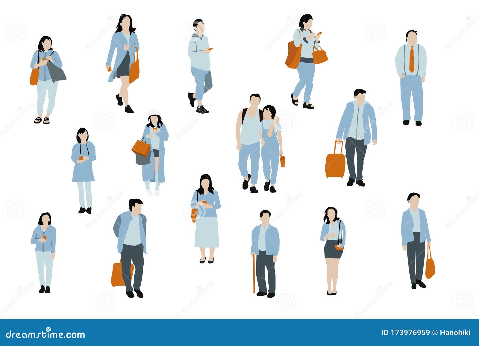 Many People Illustration Vector Graphic Set Stock Vector - Illustration ...