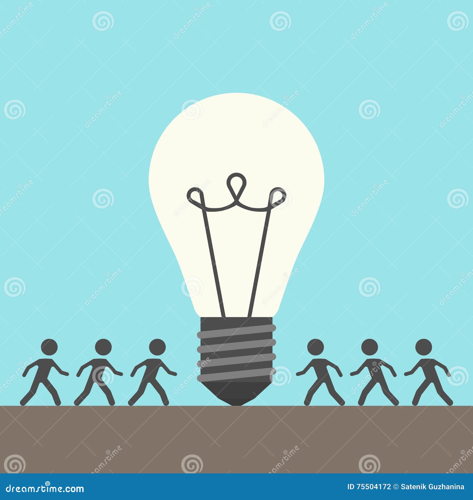 Many people and lightbulb stock vector. Illustration of power - 75504172