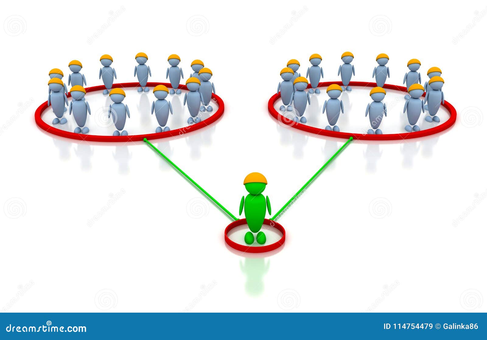Many people and one leader stock illustration. Illustration of ...