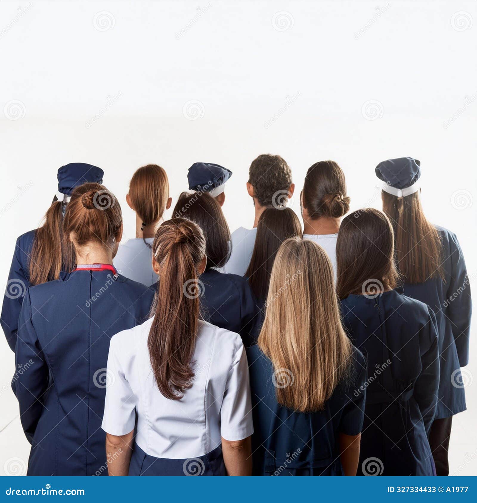 Many People Representing Different Jobs Ai Generated Stock