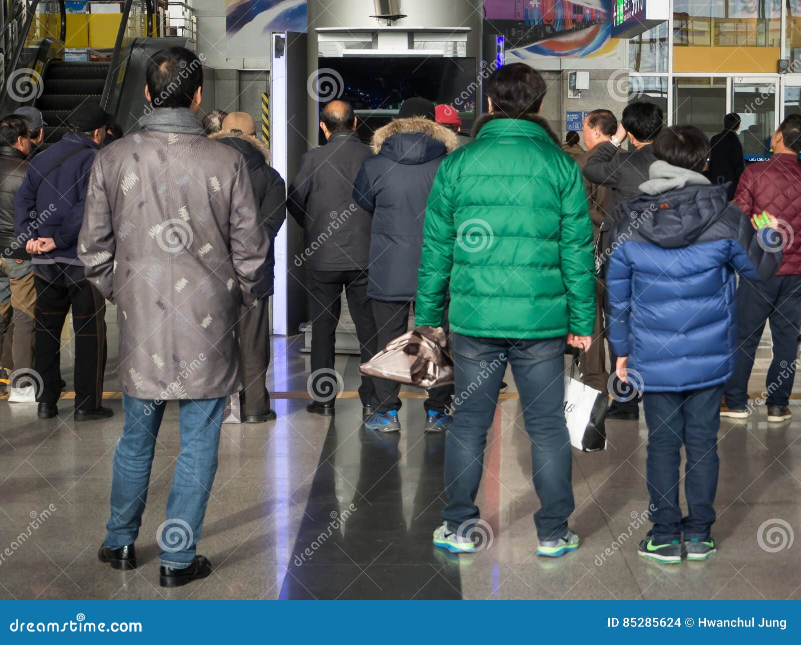 Many People are Watching TV Editorial Stock Image - Image of accident ...