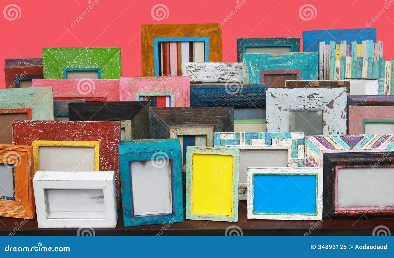 Many photo frame on table stock image. Image of empty - 34893125