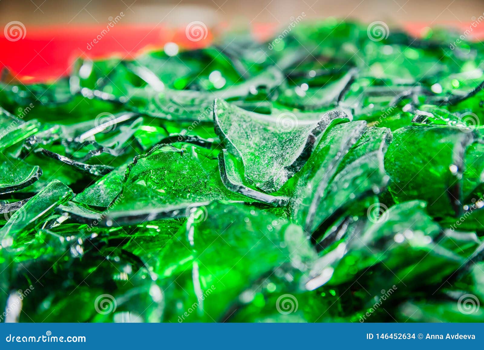 Many of Pieces of Broken Green Bottle Glass Stock Photo - Image of ...
