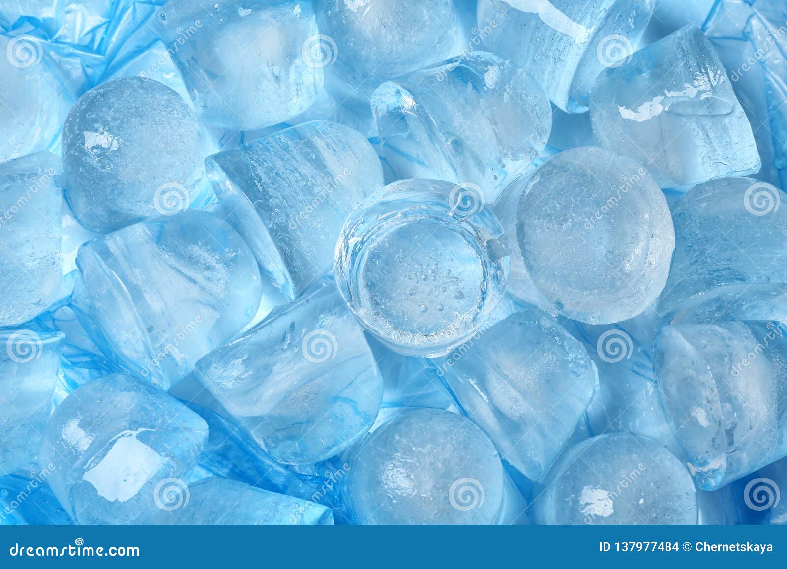 Many Pieces of Ice on Color Background Stock Photo - Image of object ...
