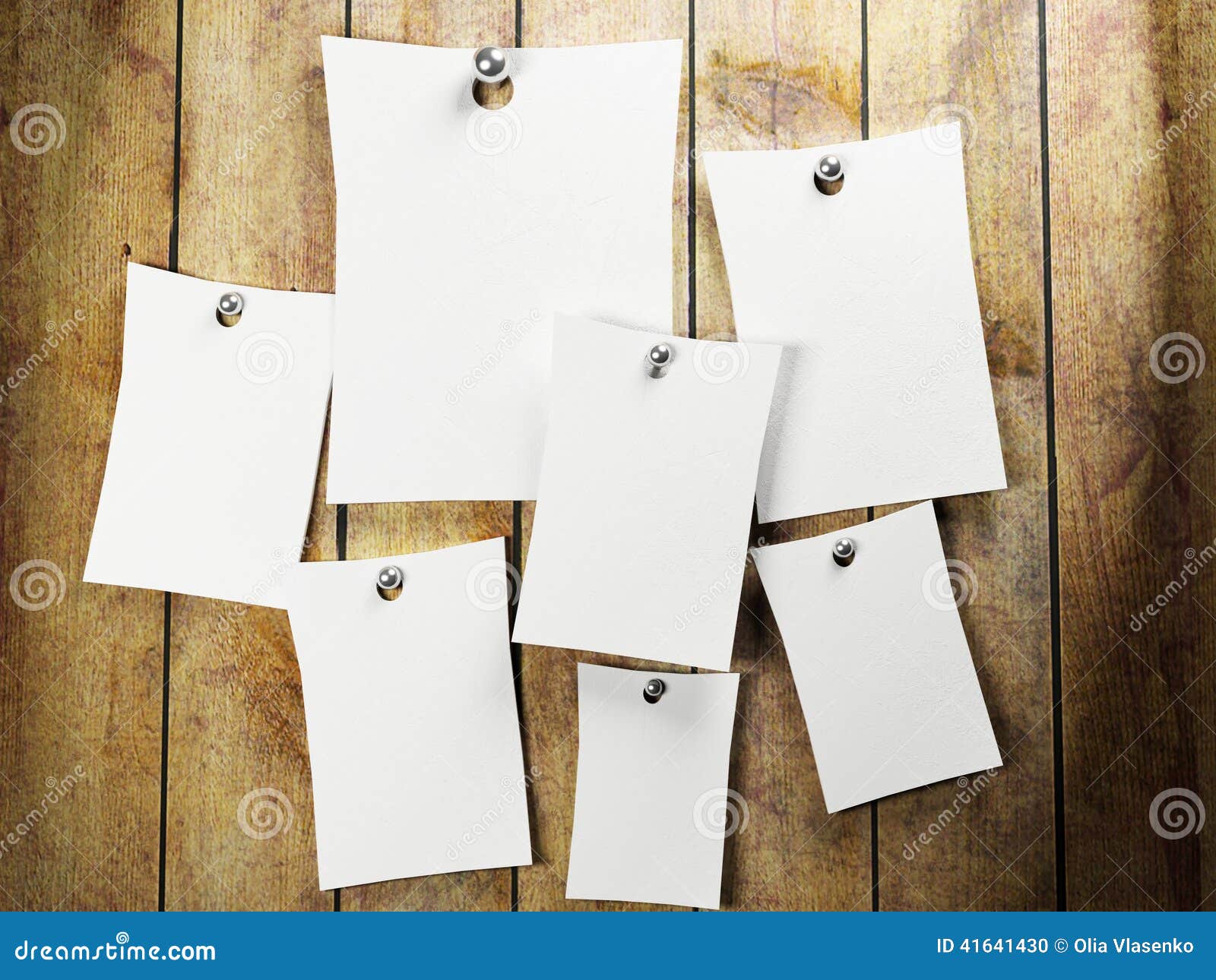 Many Pieces of Paper on the Wall Stock Illustration - Illustration of ...