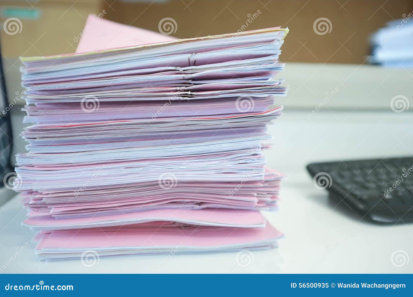 Many Piles of Papers on the Desk Stock Image - Image of report, folder ...