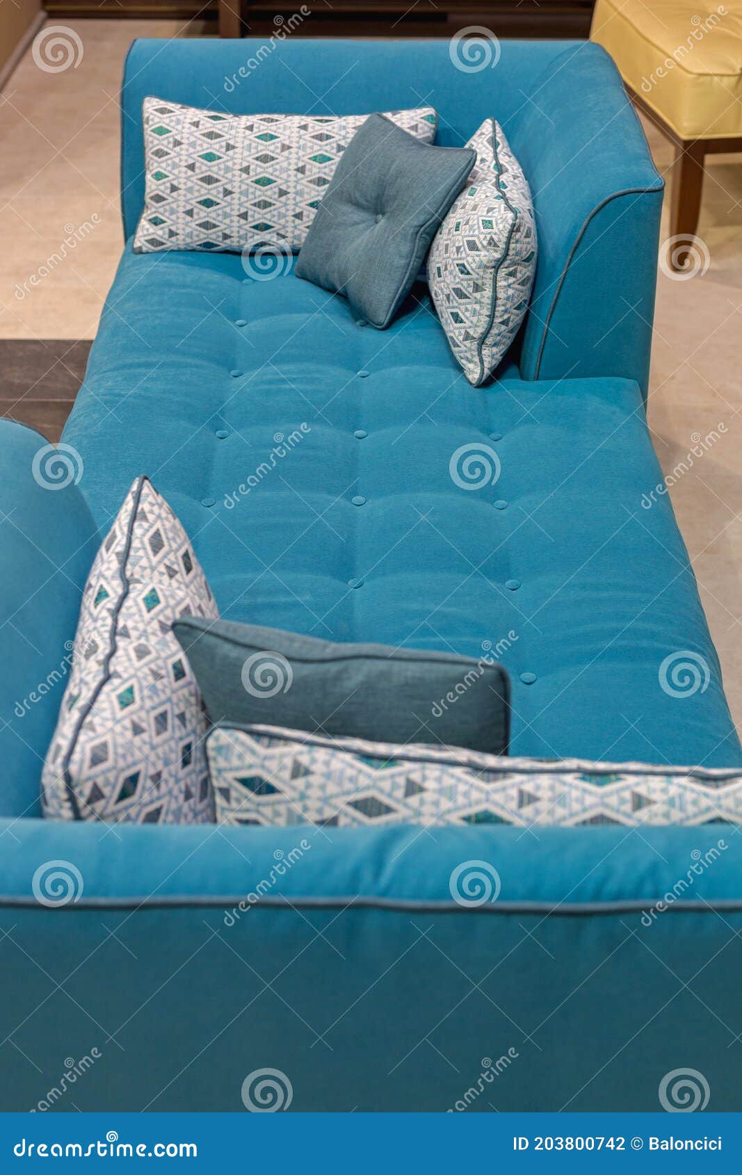 Blue Plush Chairs With Wooden Armrests In The Auditorium. Empty ...
