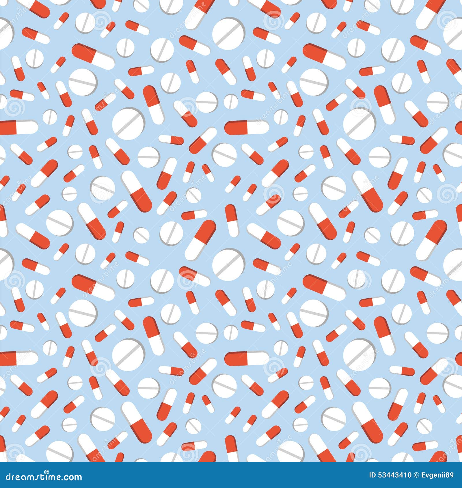 Many Pills on Blue Background Pattern Stock Vector - Illustration of ...