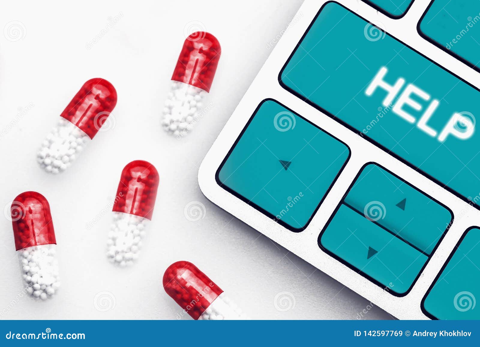 Many Pills and Computer Keyboard Stock Image - Image of enter, doctor ...